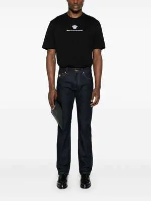 Versace Embroidered Cotton-jersey T-shirt