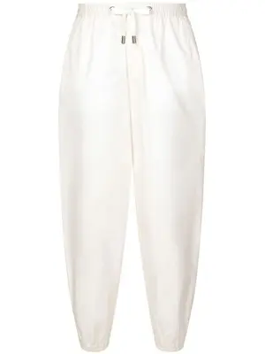 Dolce & Gabbana Drawstring-waist Cotton Track Pants - White