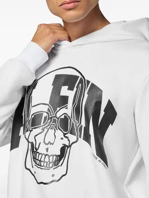 Philipp Plein Skull Logo-print Hoodie - White