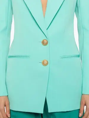 Balmain Virgin Wool Single-breasted Blazer - Blue