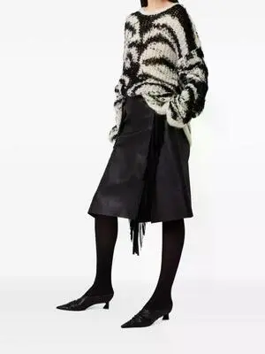 Stella McCartney Altermat Fringe Midi-skirt - Black