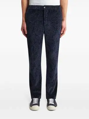 Etro Paisley Jacquard Slim-cut Trousers - Blue