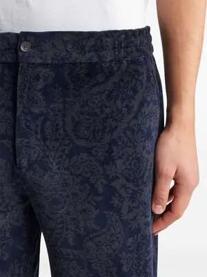 Etro Paisley Jacquard Slim-cut Trousers - Blue