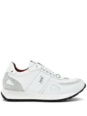 BILLIONAIRE Leather Running Sneakers - White