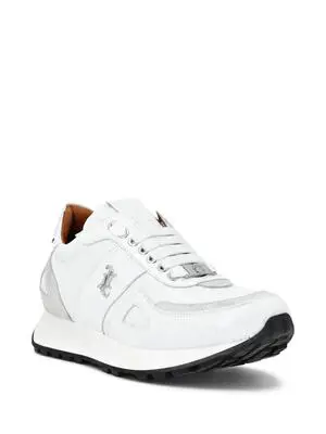 BILLIONAIRE Leather Running Sneakers - White