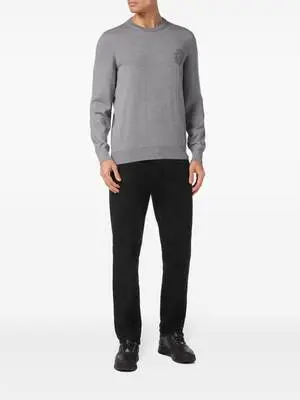 BILLIONAIRE Logo-embroidered Wool Jumper - Grey