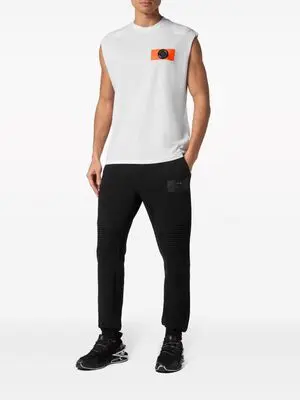 PLEIN SPORT Logo Patch Sleeveless T-shirt - White