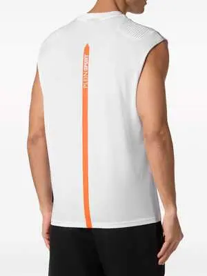 PLEIN SPORT Logo Patch Sleeveless T-shirt - White