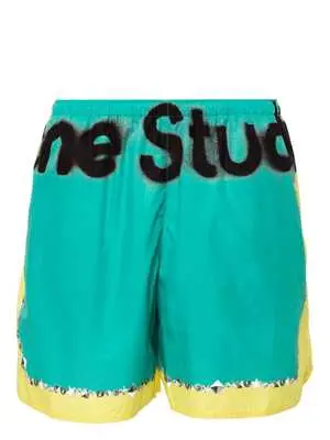 Acne Studios Logo-print Ripstop Swim Shorts - Green