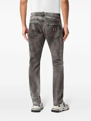 Philipp Plein Low-rise Straight-leg Jeans - Grey