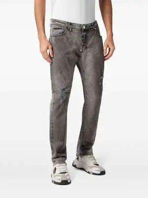 Philipp Plein Low-rise Straight-leg Jeans - Grey