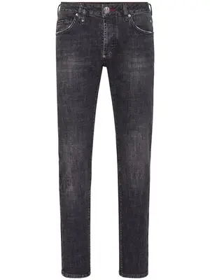 Philipp Plein Low-rise Straight-leg Jeans - Black