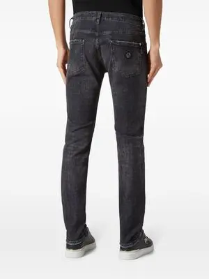 Philipp Plein Low-rise Straight-leg Jeans - Black