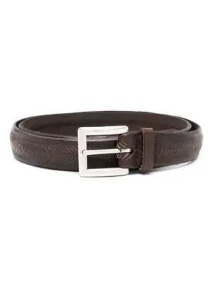 ORTIGNI Laser-cut Leather Belt - Brown