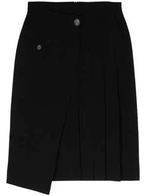 J KOO Asymmetric Wrapped Mini Skirt - Black