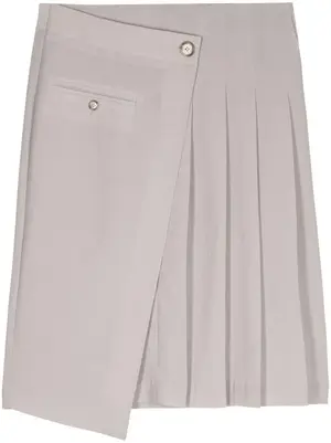 J KOO Asymmetric Wrapped Skirt - Neutrals