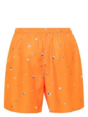 Acne Studios Stud-print Ripstop Swim Shorts - Orange