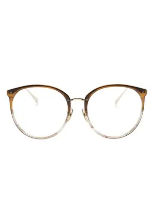 Linda Farrow Kings Round-frame Glasses - Brown