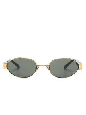 Linda Farrow Sadie Oval-frame Sunglasses - Gold