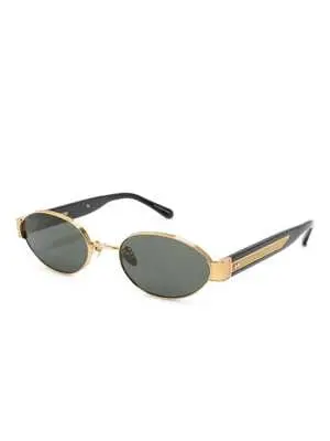 Linda Farrow Sadie Oval-frame Sunglasses - Gold