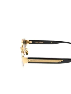 Linda Farrow Sadie Oval-frame Sunglasses - Gold