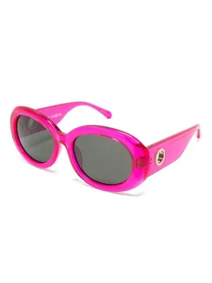 Linda Farrow Lina Oval-frame Sunglasses - Pink