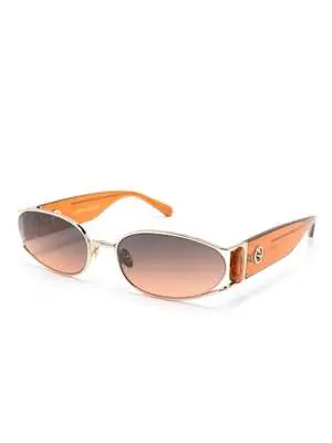 Linda Farrow Shelby Oval-frame Sunglasses - Gold