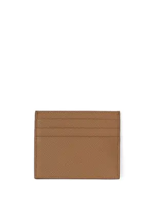 Prada Logo-plaque Saffiano Leather Cardholder - Brown