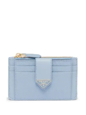 Prada Logo-plaque Zip-fastening Purse - Blue