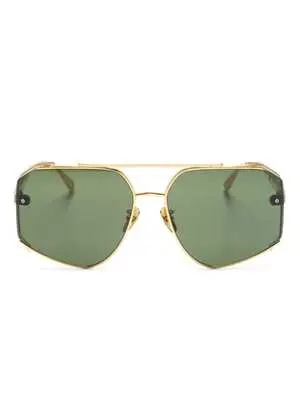 Linda Farrow Amar Pilot-frame Sunglasses - Gold