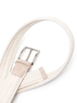 ORTIGNI Interwoven Buckle-fastening Belt - White