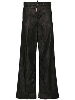 Dsquared2 Traveller Mid-rise Wide-leg Jeans - Black