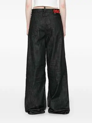 Dsquared2 Traveller Mid-rise Wide-leg Jeans - Black