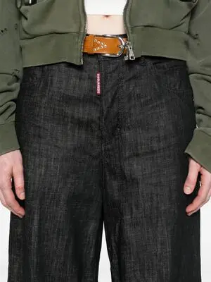 Dsquared2 Traveller Mid-rise Wide-leg Jeans - Black