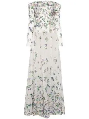 SAIID KOBEISY Sequin-embellished Off-shoulder Dress