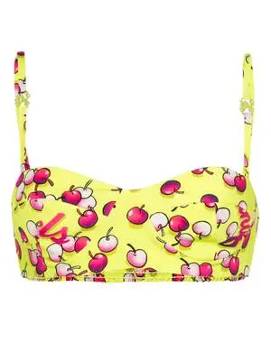 Palm Angels Cherries-print Balconette Bra - Green