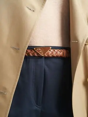 Prada Braided Leather Belt - Brown