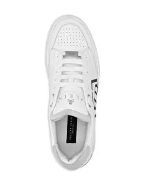 Philipp Plein Hexagon Leather Sneakers - White