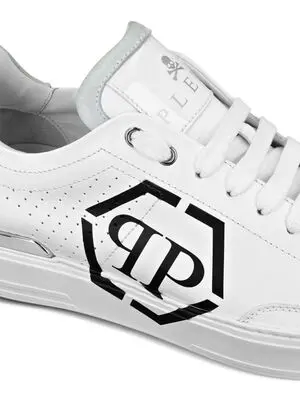 Philipp Plein Hexagon Leather Sneakers - White