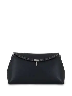 TOTEME T-lock Grained-leather Clutch Bag - Black