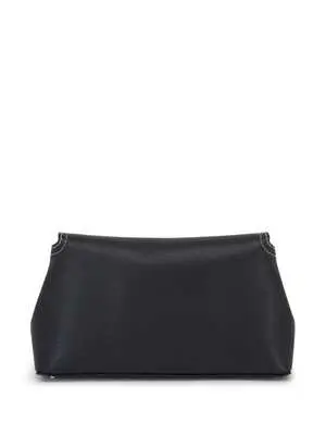 TOTEME T-lock Grained-leather Clutch Bag - Black