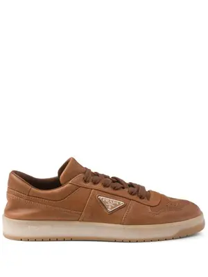 Prada Downtown Nappa-leather Sneakers - Brown