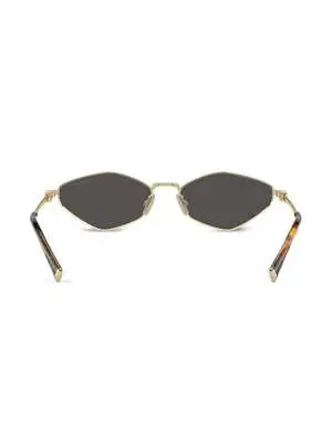 Miu Miu Geometric-frame Sunglasses - Gold
