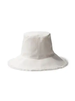 Prada Wide-brimmed Drill Bucket Hat