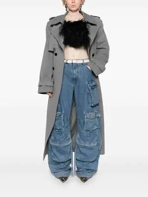Attico Fern Wide-leg Cargo Jeans - Blue