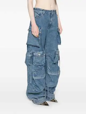 Attico Fern Wide-leg Cargo Jeans - Blue