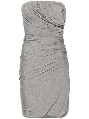 Attico Ruched Jersey Minidress - Grey