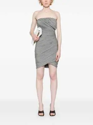 Attico Ruched Jersey Minidress - Grey