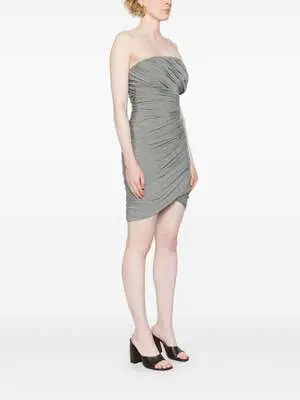 Attico Ruched Jersey Minidress - Grey
