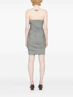 Attico Ruched Jersey Minidress - Grey